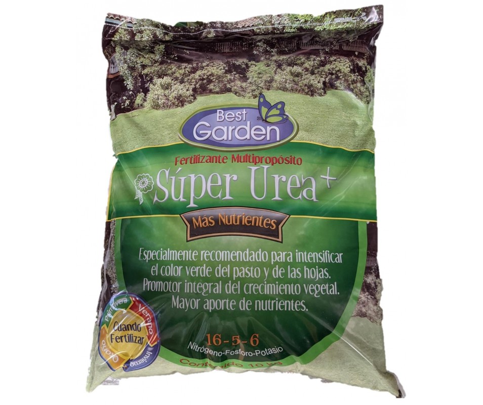 Fertilizante Best Garden Super Urea+. Incentiva crecimiento y color.